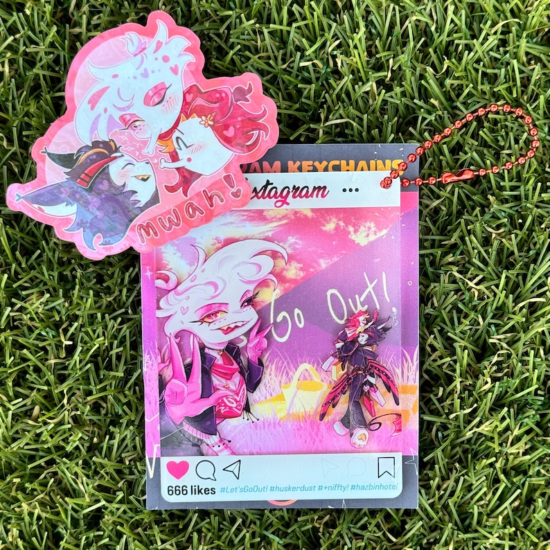 Let's Go Out! Voxtagram Keychains [hazbin Hotel] - Etsy