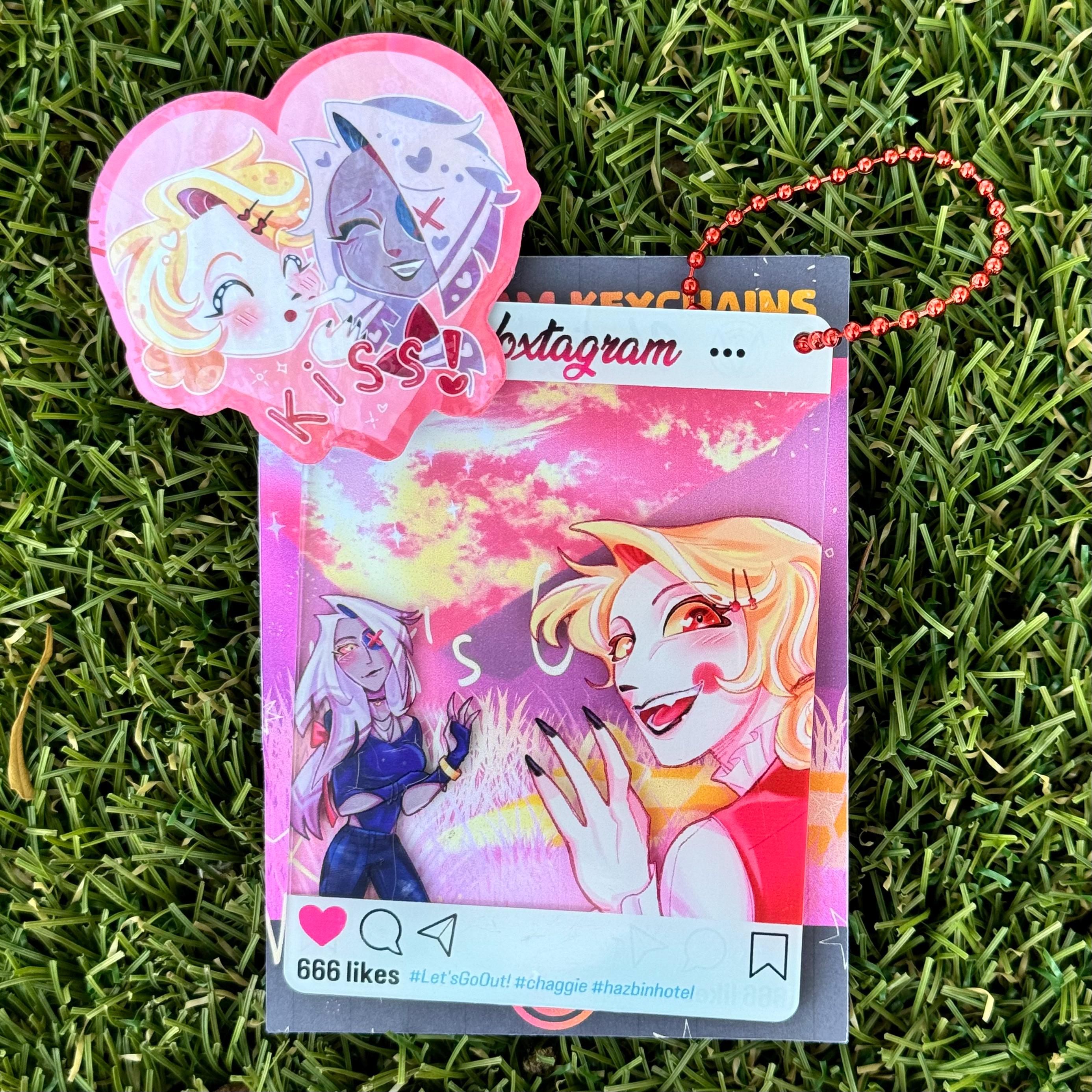 Let's Go Out! Voxtagram Keychains [hazbin Hotel] - Etsy