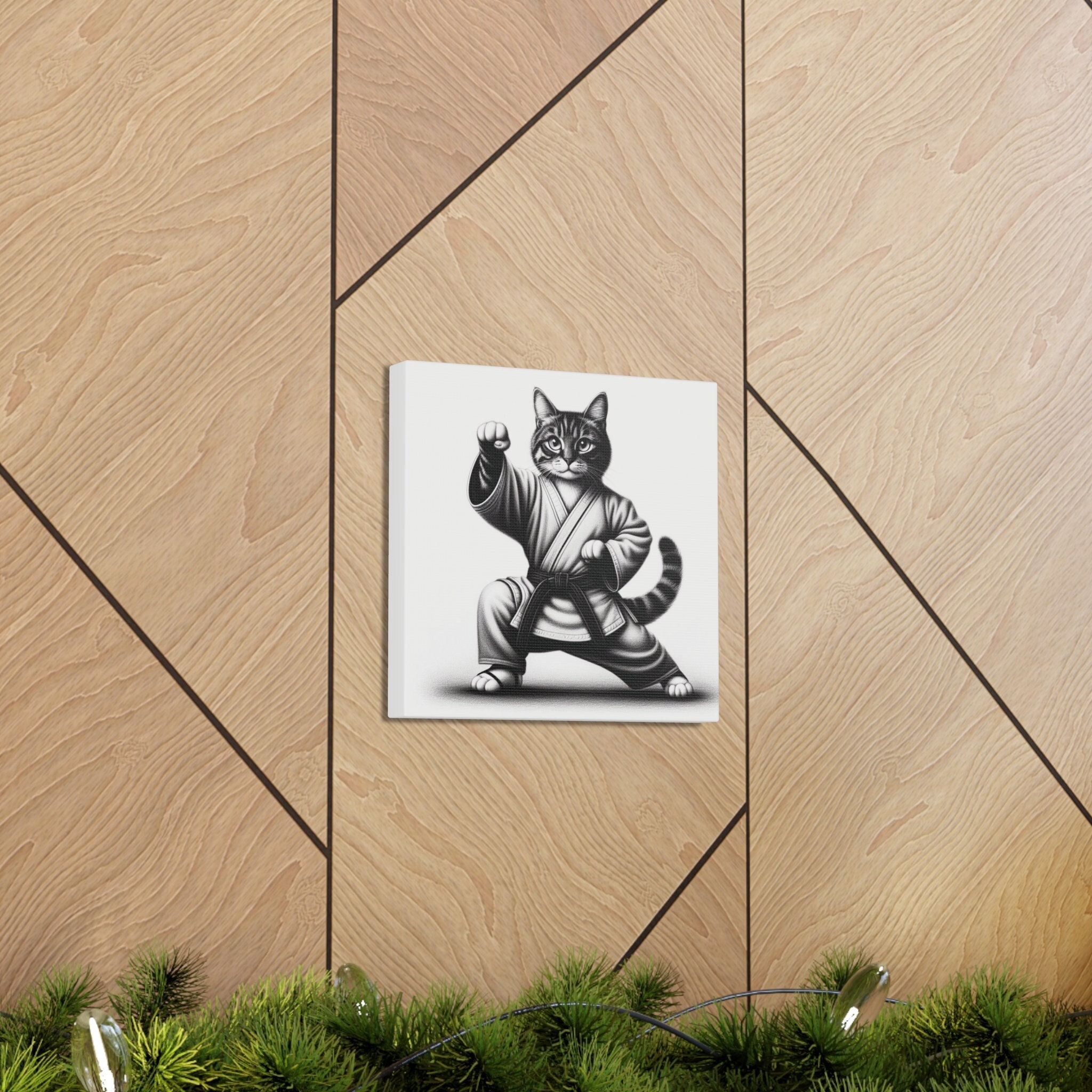 Karate Cat Canvas, Cat Wall Art, Gift for Cat Lover, Karate Cat Picture ...