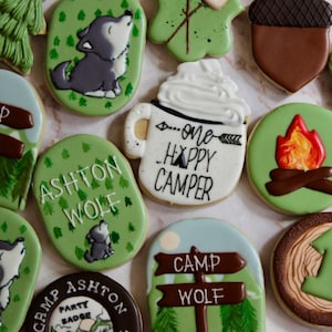 Camping Themed Birthday Sugar Cookies. - Etsy