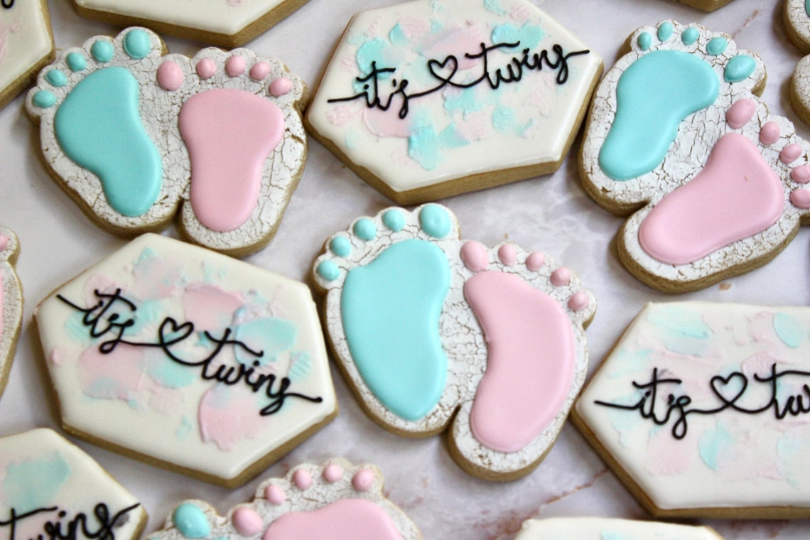 Twin Themed Babyshower Cookies. - Etsy