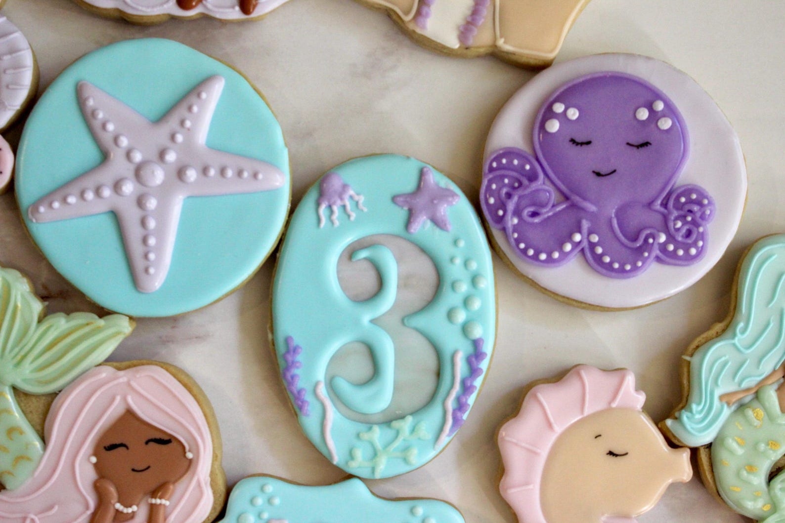 Mermaid Birthday Sugar Cookies. - Etsy