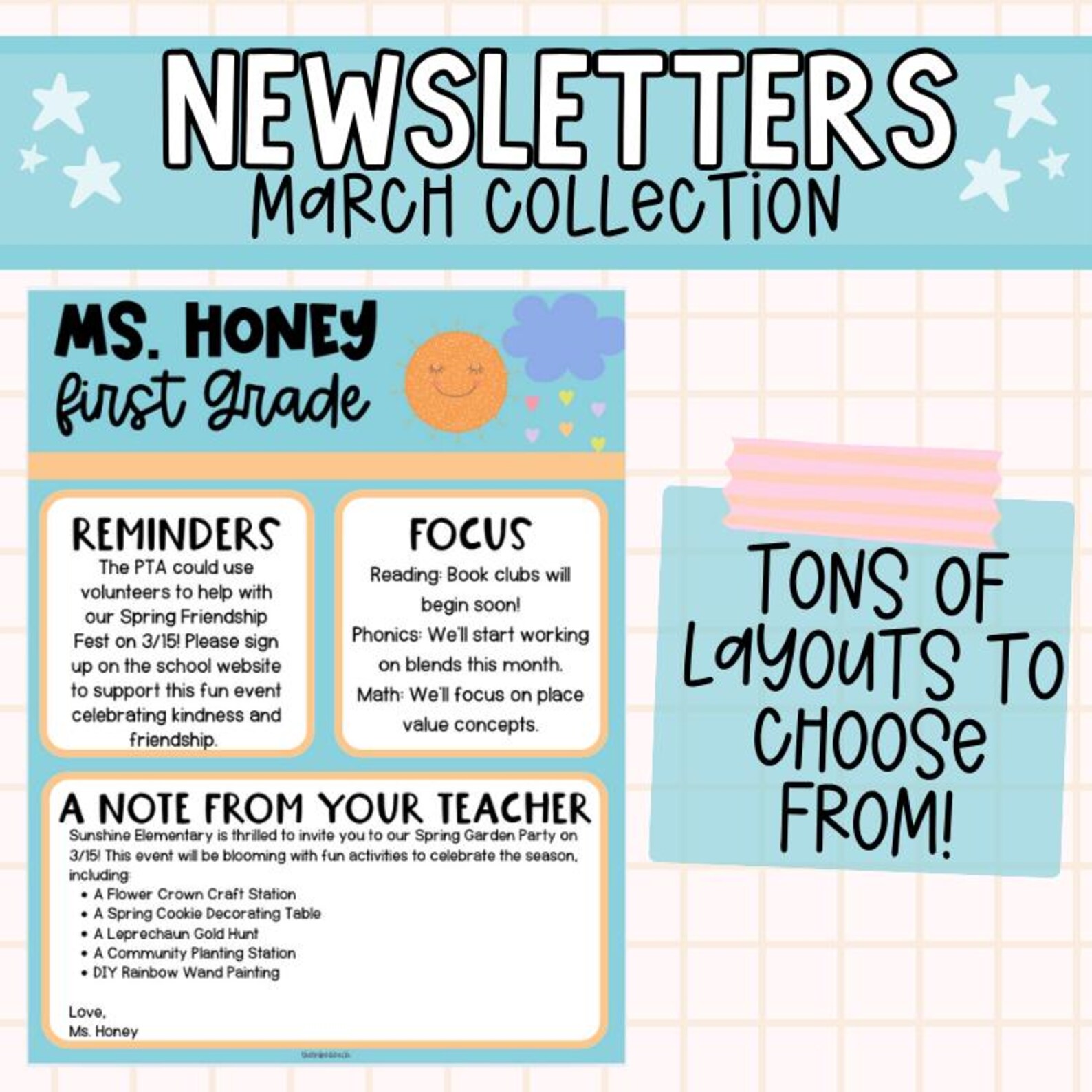 Spring Newsletters, St. Patricks Day Newsletter Template, Class ...