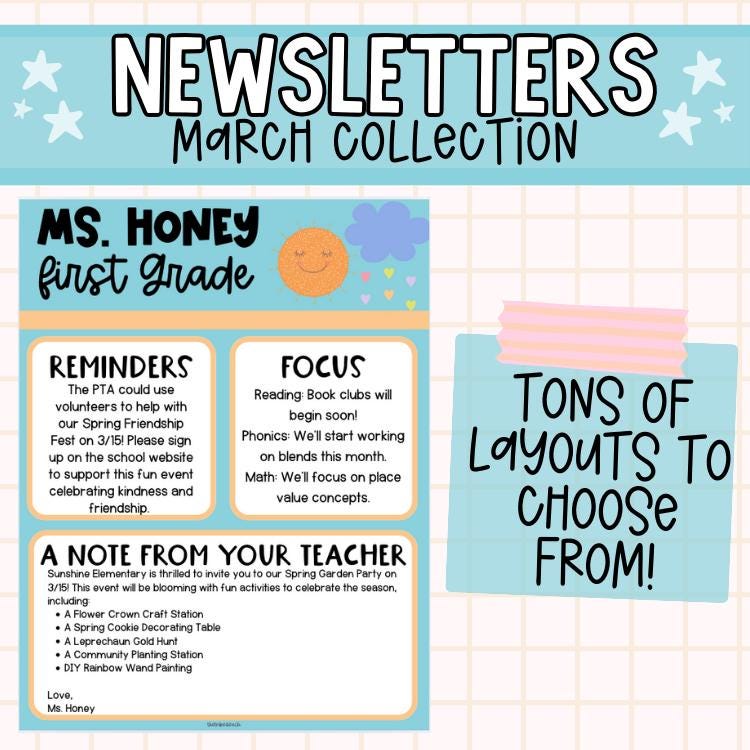 Spring Newsletters, St. Patricks Day Newsletter Template, Class ...