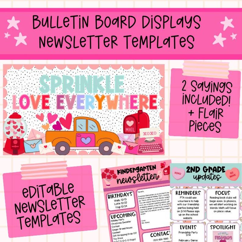 Valentine's Day Classroom Decor Bundle, February Bulletin Board ...