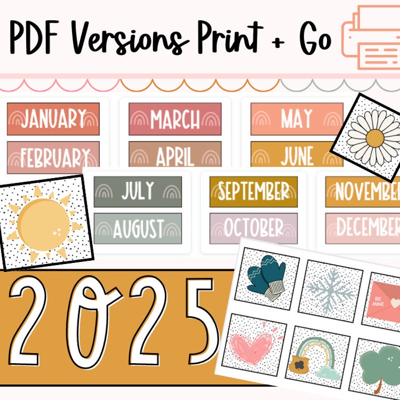 Flip Calendar, Classroom Calendar, Boho Rainbow, Classroom Organization ...