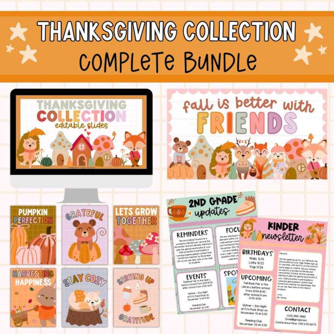 Thanksgiving Classroom Decor Bundle, Bulletin Board, Posters, Classroom ...