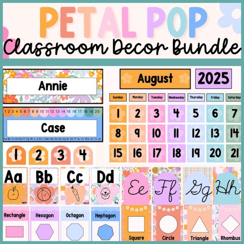 Petal Pop Pastel Classroom Decor Bundle, Calm Classroom Decor ...