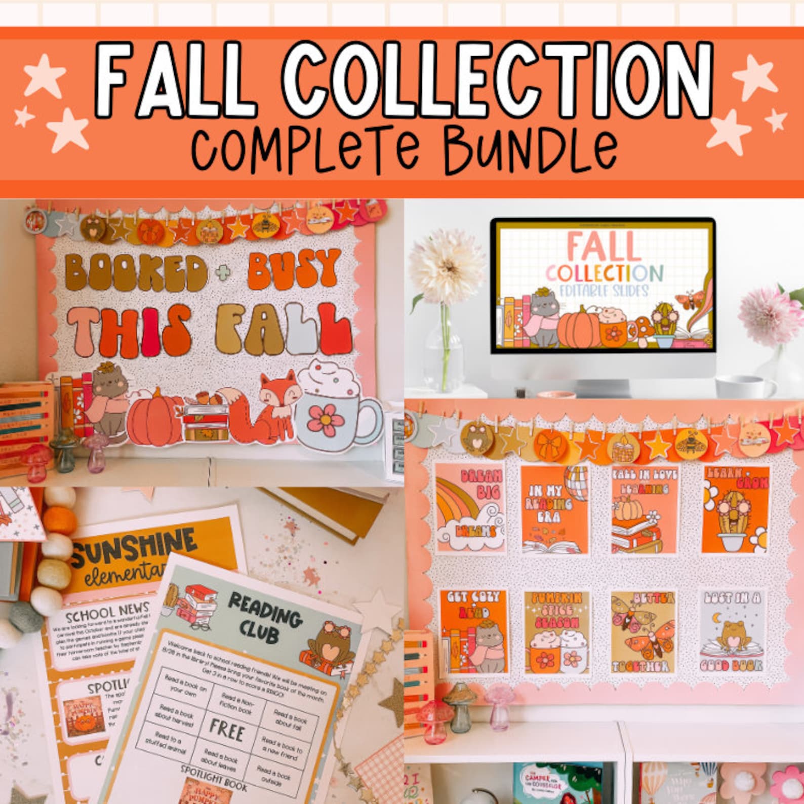 Fall Classroom Decor Bundle, Bulletin Board, Posters, Classroom Slides ...