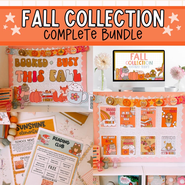 Fall Classroom Decor Bundle, Bulletin Board, Posters, Classroom Slides ...