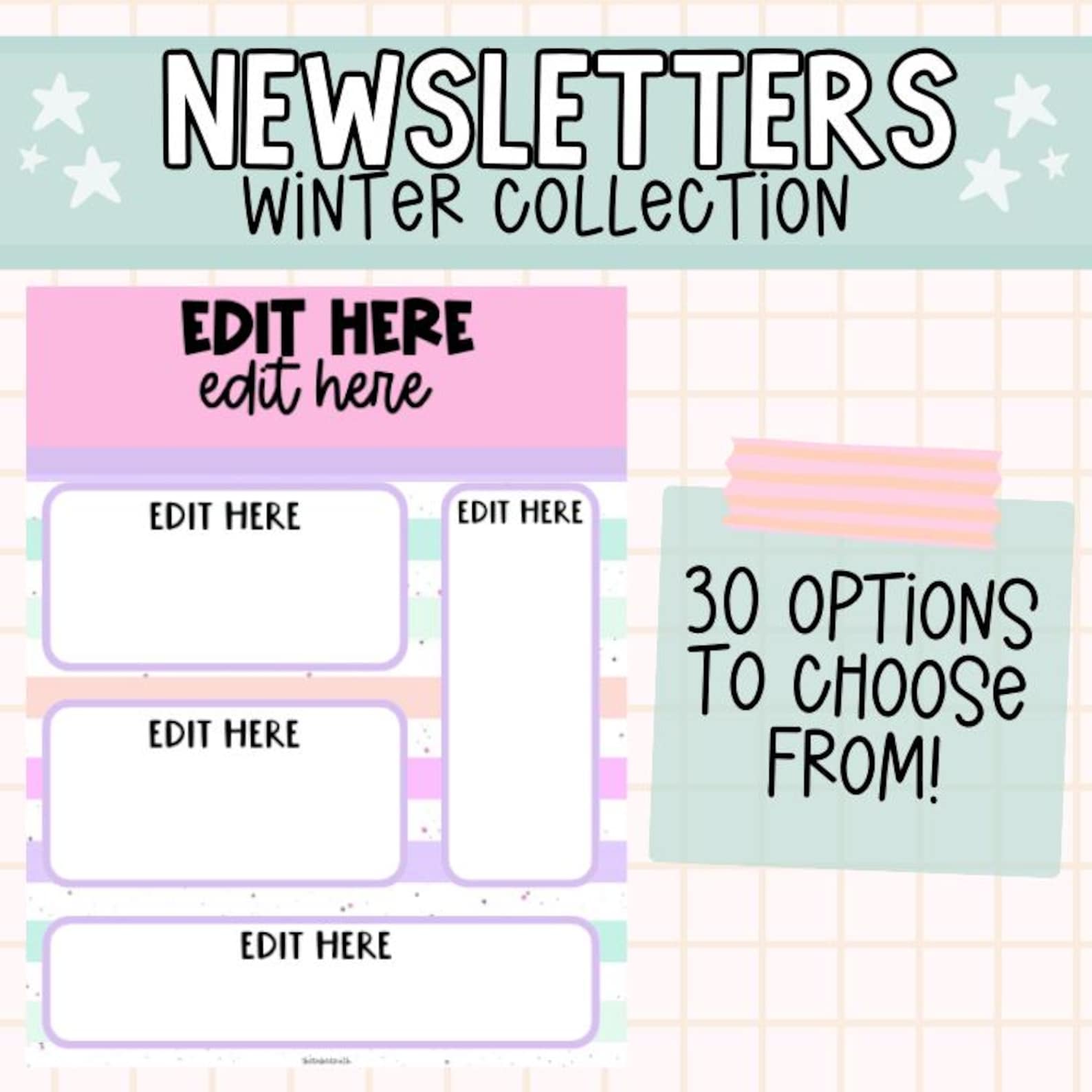 Winter Newsletters, Newsletter Template, Class Newsletter, Editable ...