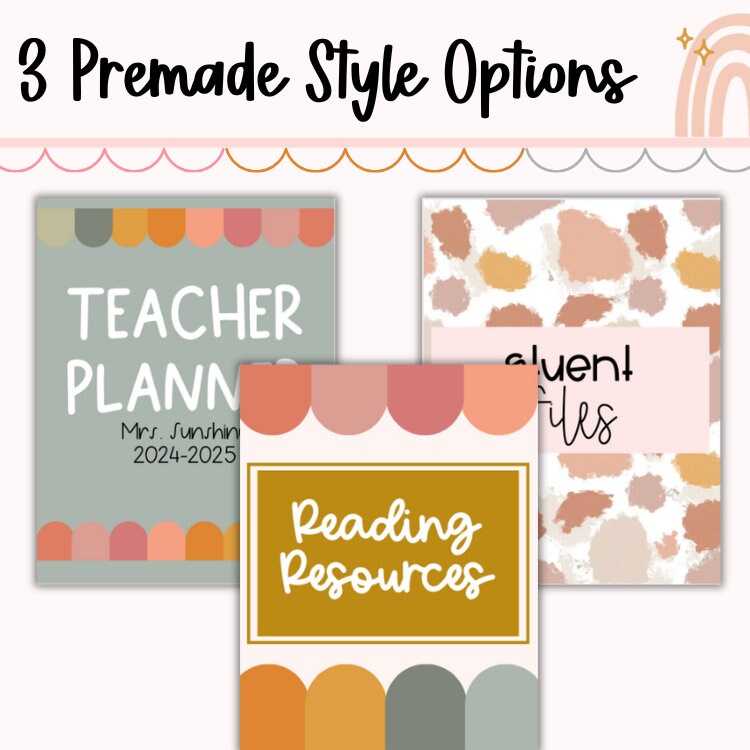 Binder Covers, Boho Rainbow, Calm Classroom Decor, Classroom ...