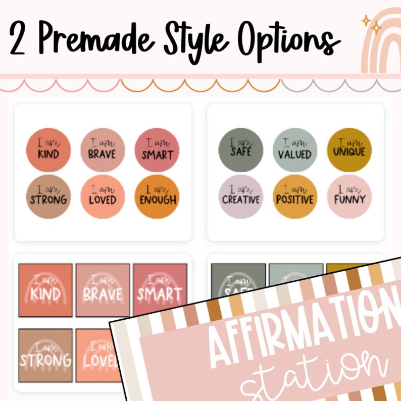 Affirmation Station, Positive Affirmations, Boho Rainbow, Classroom ...