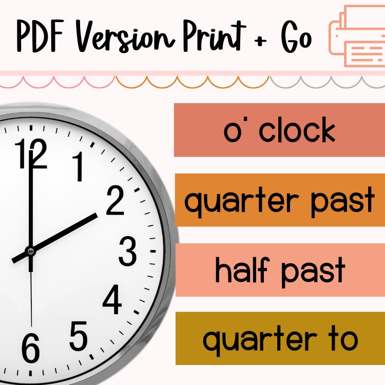 Classroom Clock Labels, Clock Labels, Boho Rainbow, Decor Bundle, Calm ...