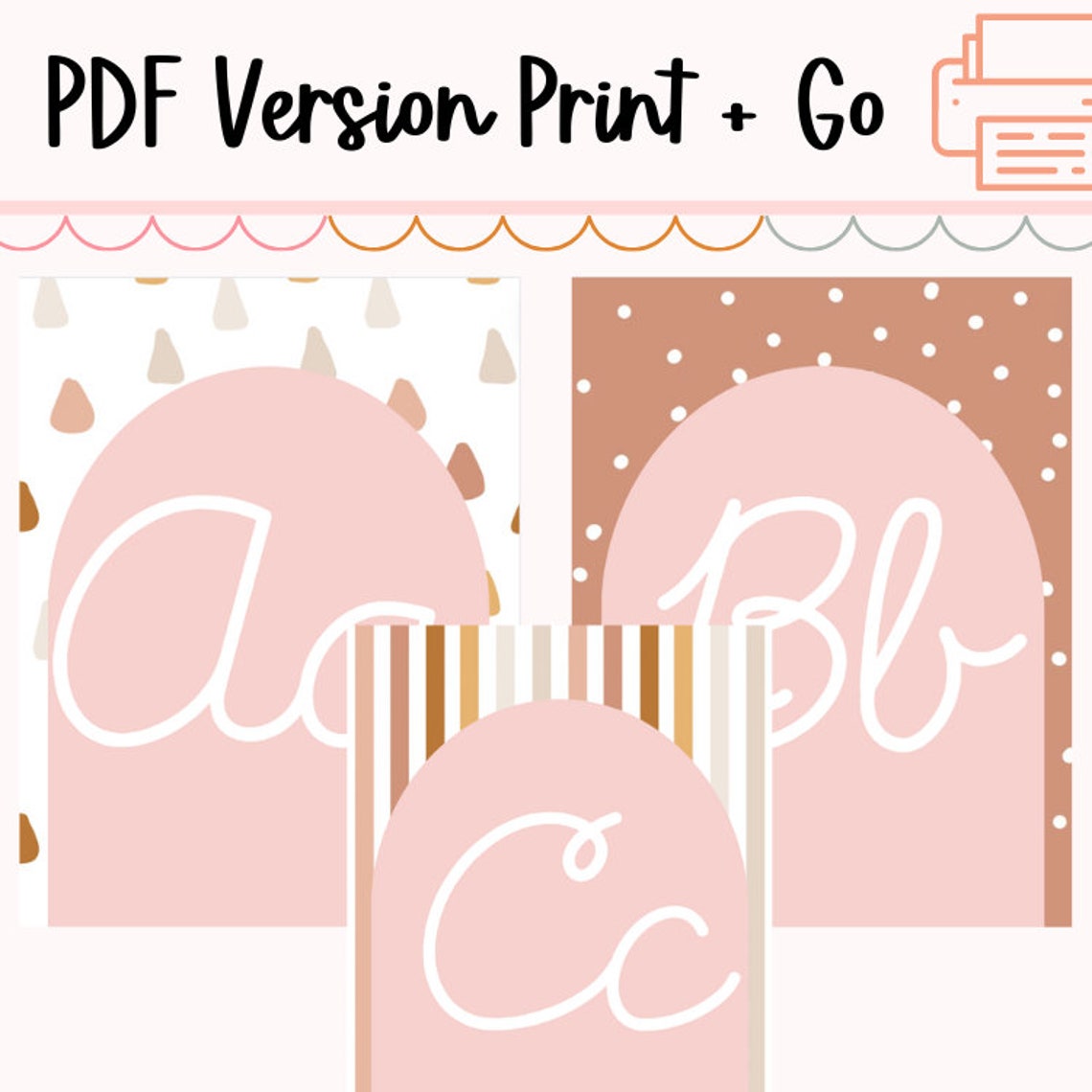 Cursive Alphabet Posters, Boho Rainbow, Decor Bundle, Calm Classroom ...