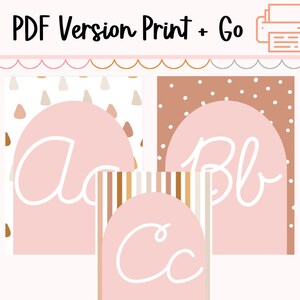 Cursive Alphabet Posters, Boho Rainbow, Decor Bundle, Calm Classroom ...