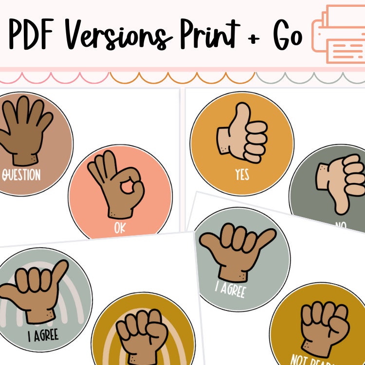 Hand Signals, Classroom Posters, Boho Rainbow, Classroom Organization ...