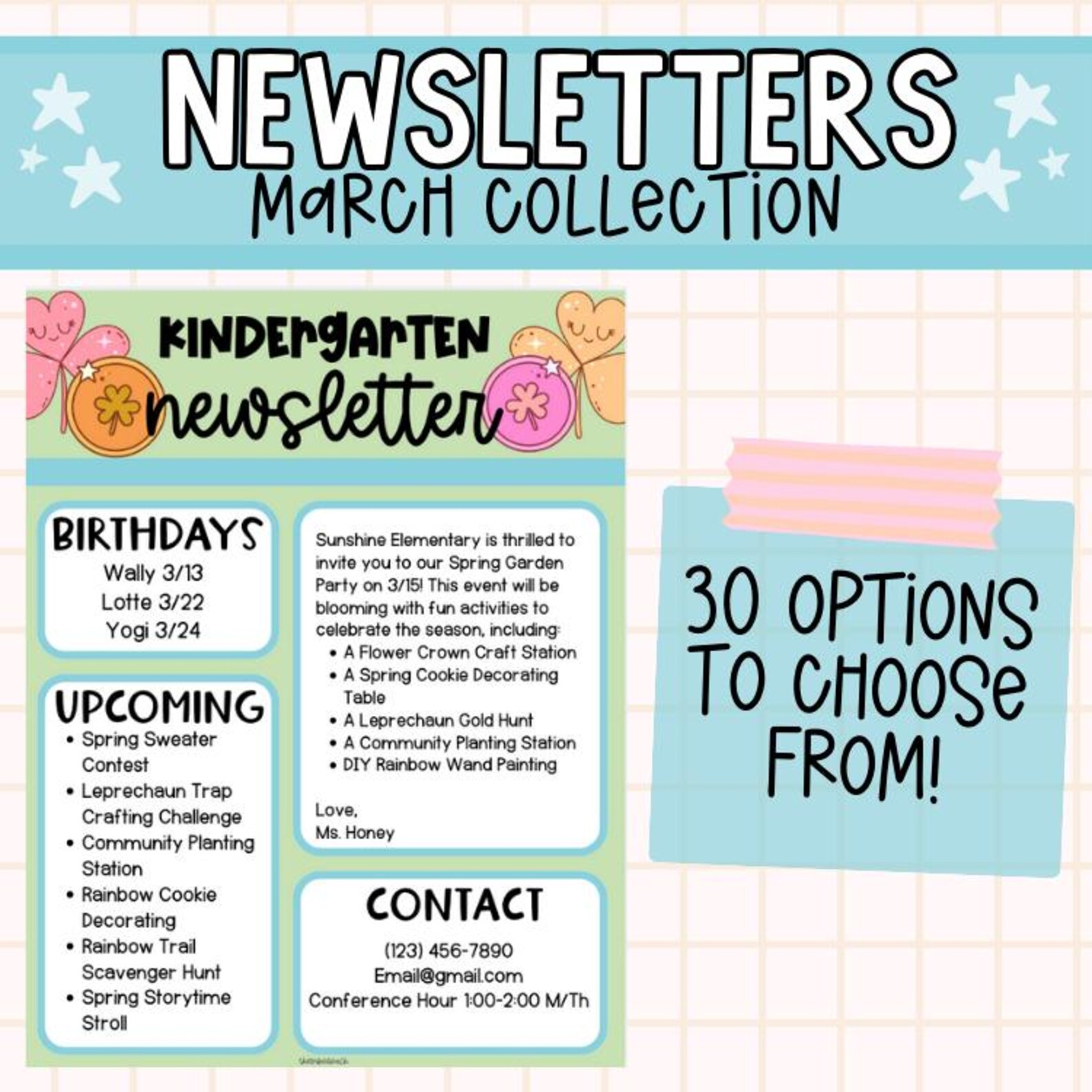 Spring Newsletters, St. Patricks Day Newsletter Template, Class ...