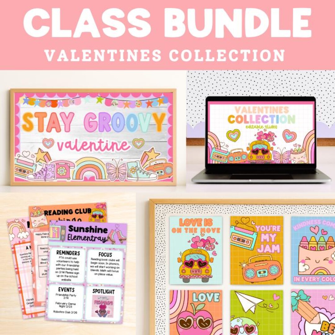Valentine's Day Classroom Decor Bundle, February Bulletin Board ...