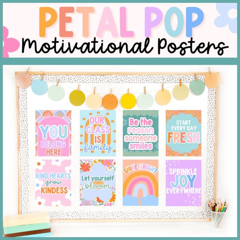 Classroom Posters, Motivational Posters, Pastel Classroom, Floral ...