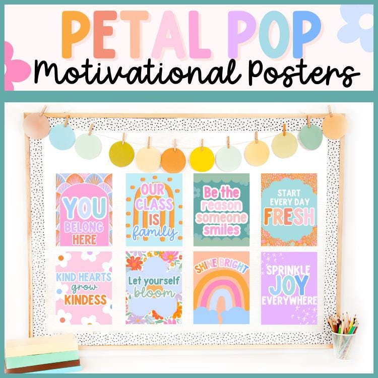 Classroom Posters, Motivational Posters, Pastel Classroom, Floral ...