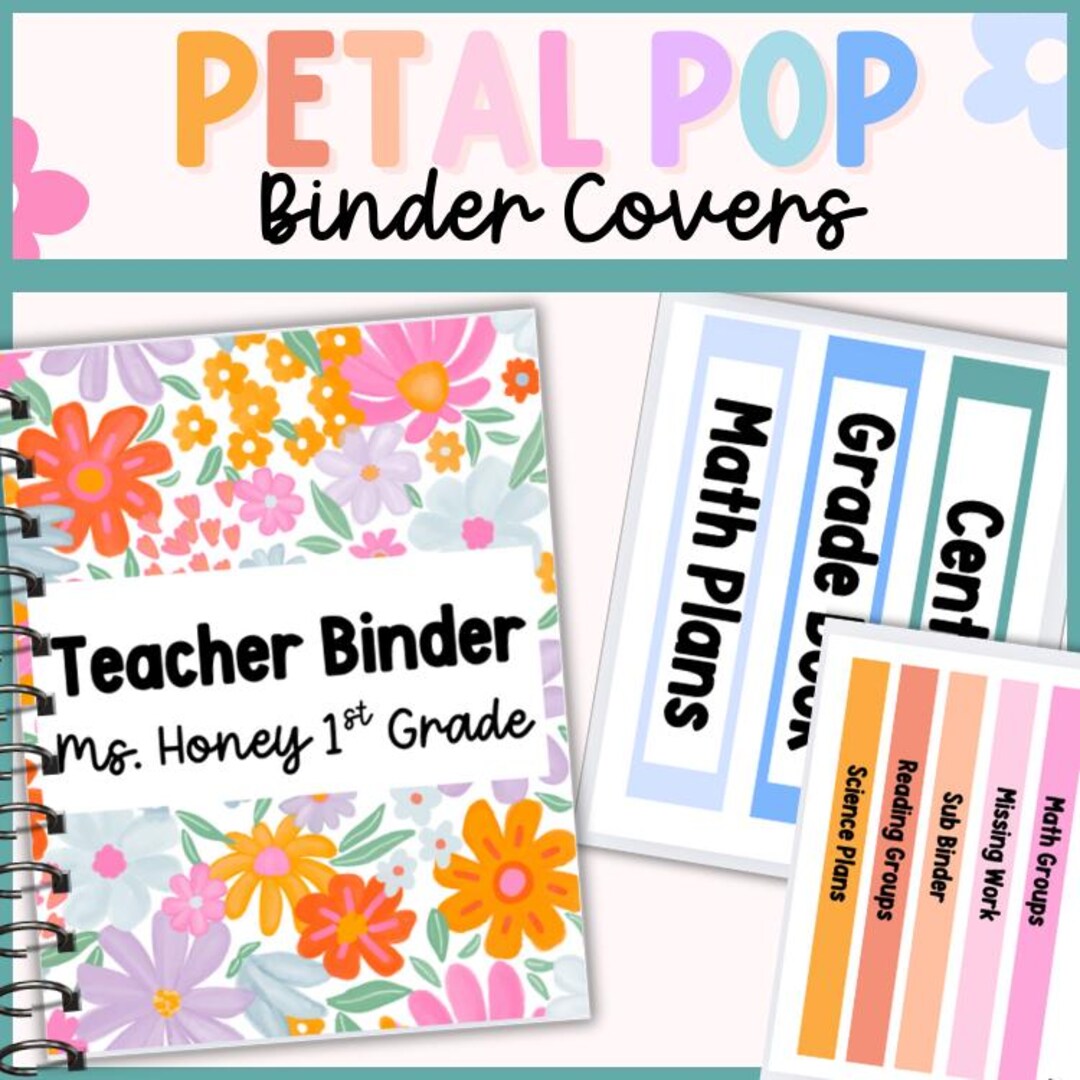 Binder Covers, Petal Pop, Calm Classroom Decor, Classroom Organization ...