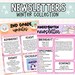 Winter Newsletters, Newsletter Template, Class Newsletter, Editable ...