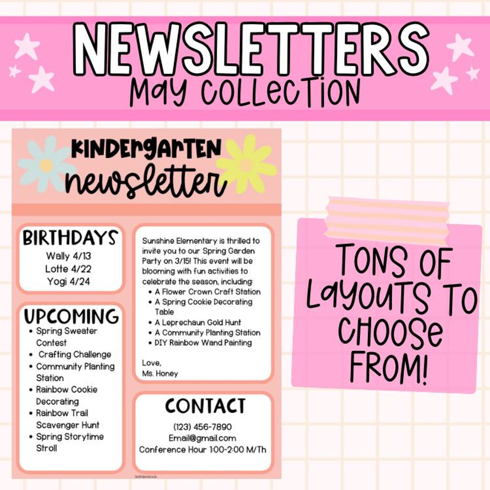 May Newsletters, End of Year Newsletter Template, Class Newsletter ...