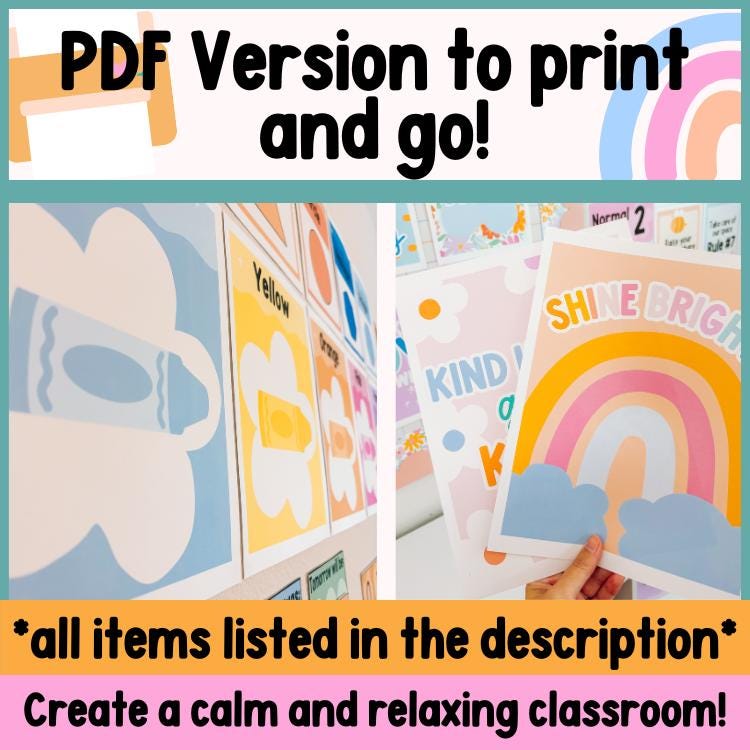 Petal Pop Pastel Classroom Decor Bundle, Calm Classroom Decor ...
