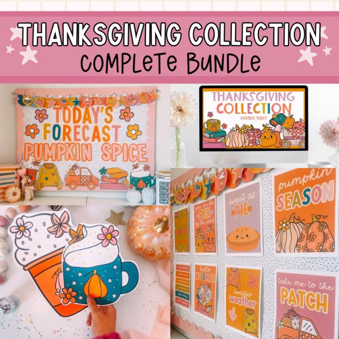 Thanksgiving Classroom Decor Bundle, Bulletin Board, Posters, Classroom ...