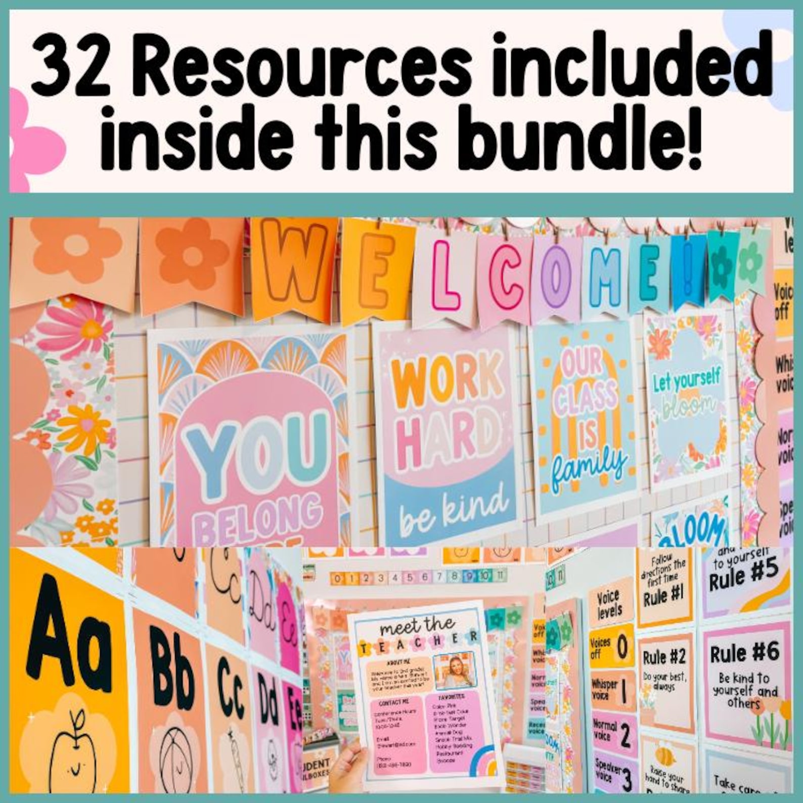 Petal Pop Pastel Classroom Decor Bundle, Calm Classroom Decor ...