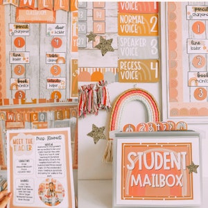 Boho Rainbow Classroom Decor Bundle, Editable, Calm Classroom Decor ...
