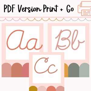 Cursive Alphabet Posters, Boho Rainbow, Decor Bundle, Calm Classroom ...