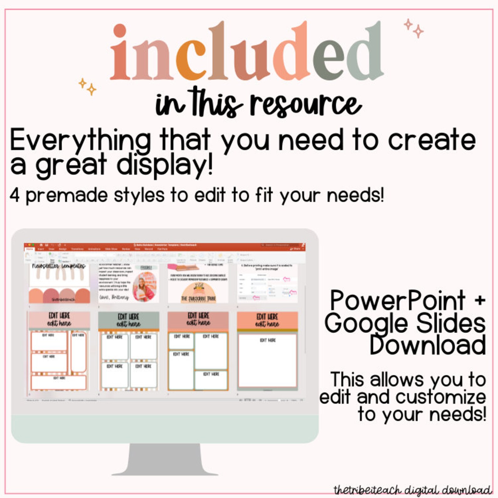 Newsletter Template, Class Newsletter, Boho Rainbow, Editable Template ...