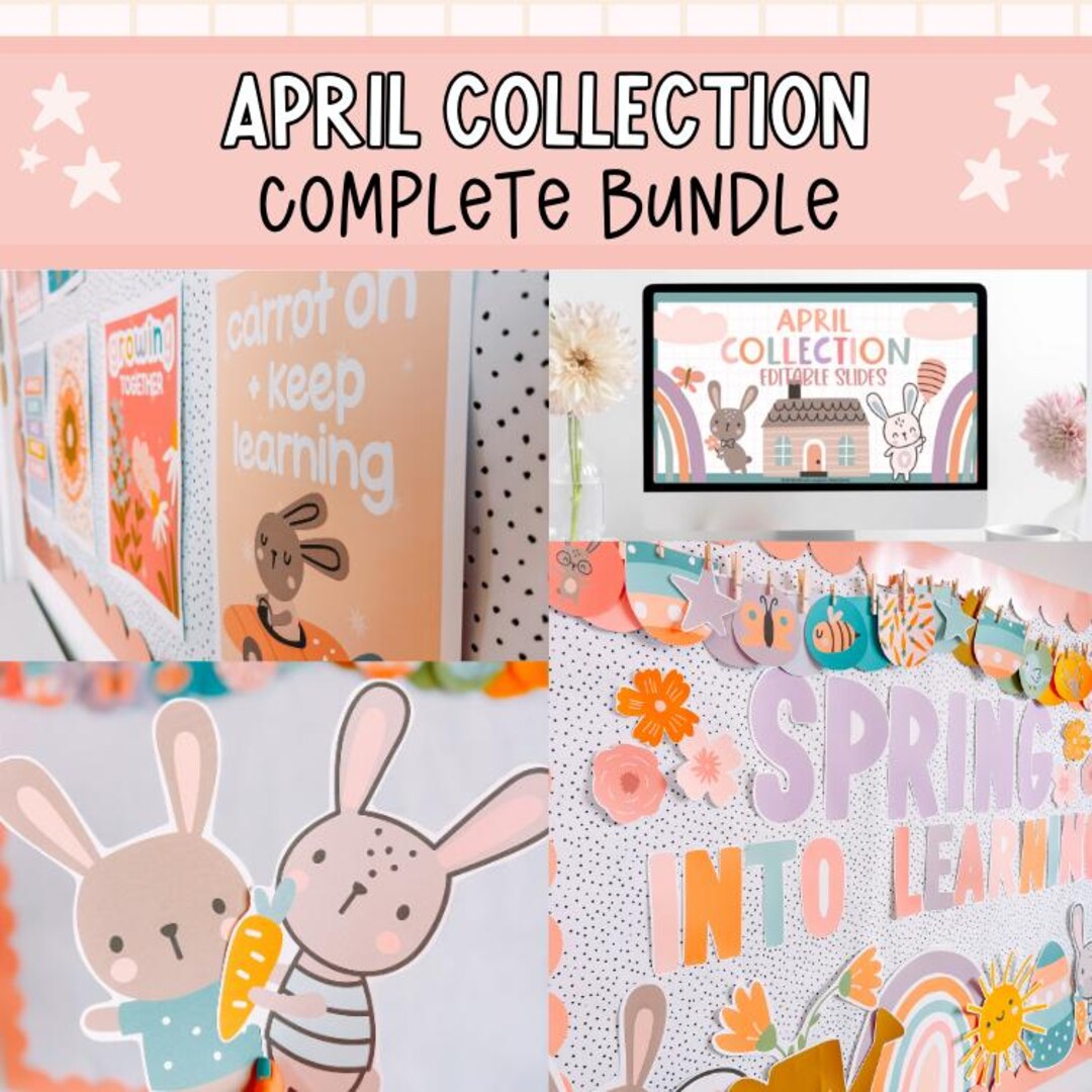 Spring Classroom Decor Bundle, Easter Bulletin Board, Easter Posters ...