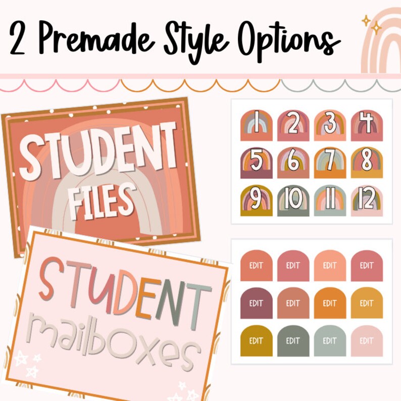 Student Files, File System, Classroom Files, Student Mailbox, Boho ...