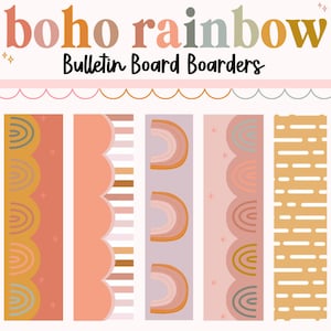 Bulletin Board Boarders, Boho Rainbow, Decor Bundle, Calm Classroom ...