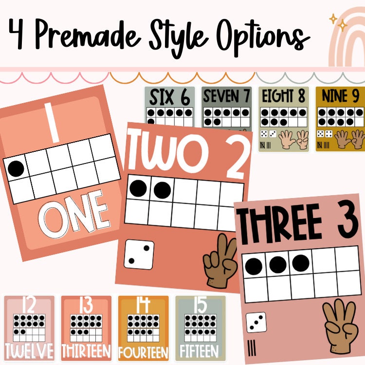 Number Posters, Math Posters, Boho Rainbow, Classroom Organization ...