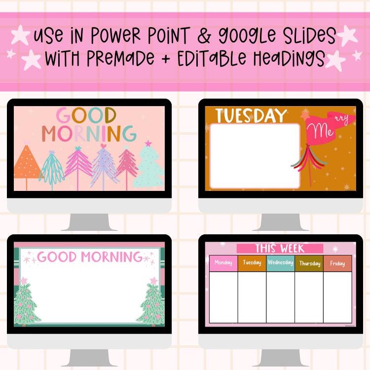 Christmas Classroom Slides, Daily Slides, Editable Slide Templates ...