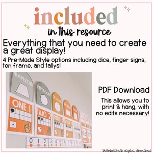 Number Posters, Math Posters, Boho Rainbow, Classroom Organization ...