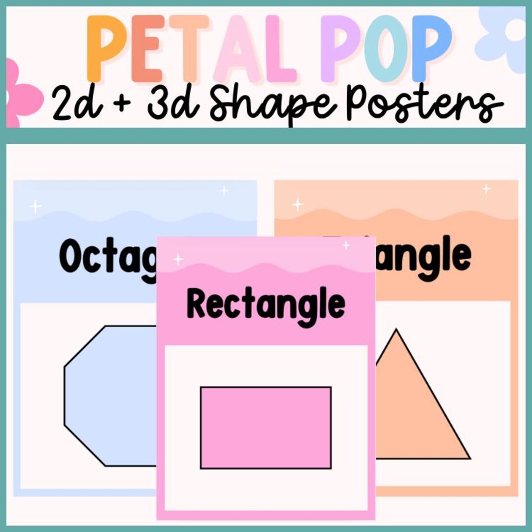 Shape Posters, Editable Posters, 3D Shapes, 2D Shapes, Geometry Posters ...