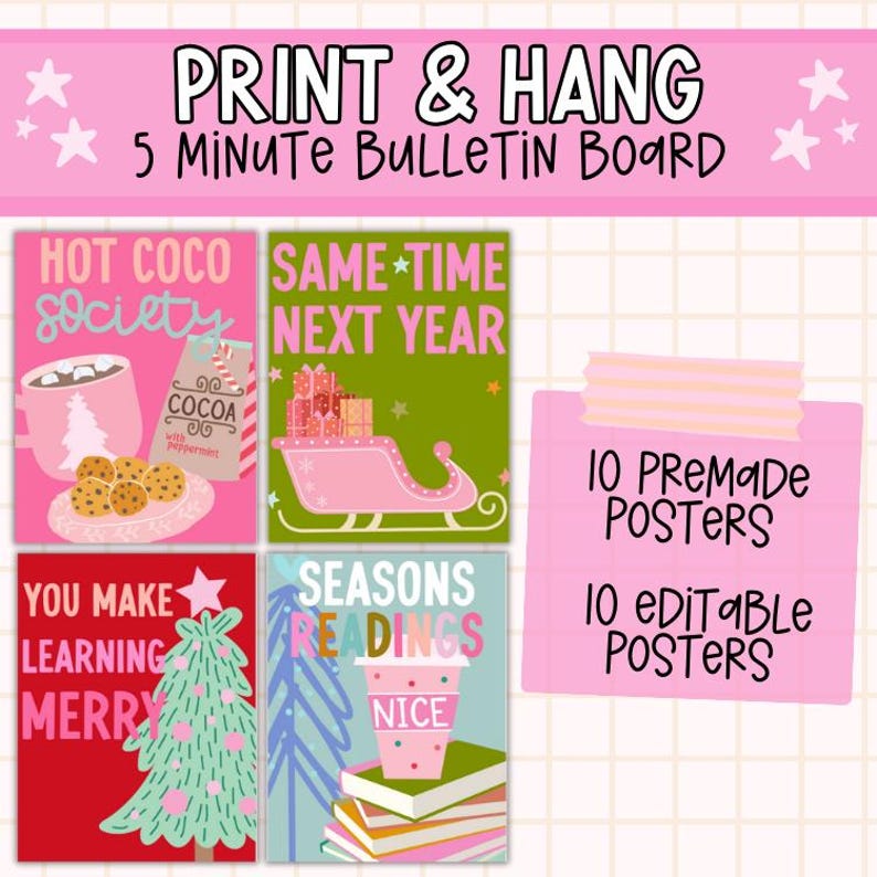 Christmas Bulletin Board, Editable Posters, Classroom Decor, Bulletin ...