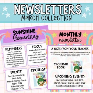Spring Newsletters, St. Patricks Day Newsletter Template, Class ...