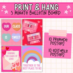 Valentines Bulletin Board, Editable Posters, Classroom Decor, Bulletin ...