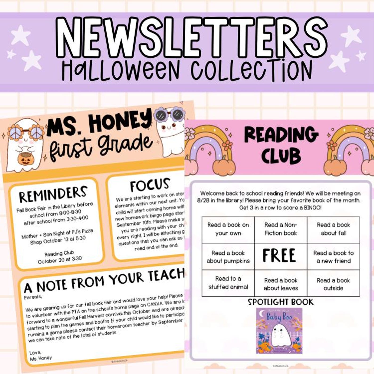 Halloween Newsletters, Newsletter Template, Class Newsletter, Editable ...