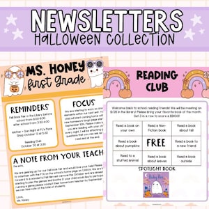 Halloween Newsletters, Newsletter Template, Class Newsletter, Editable ...