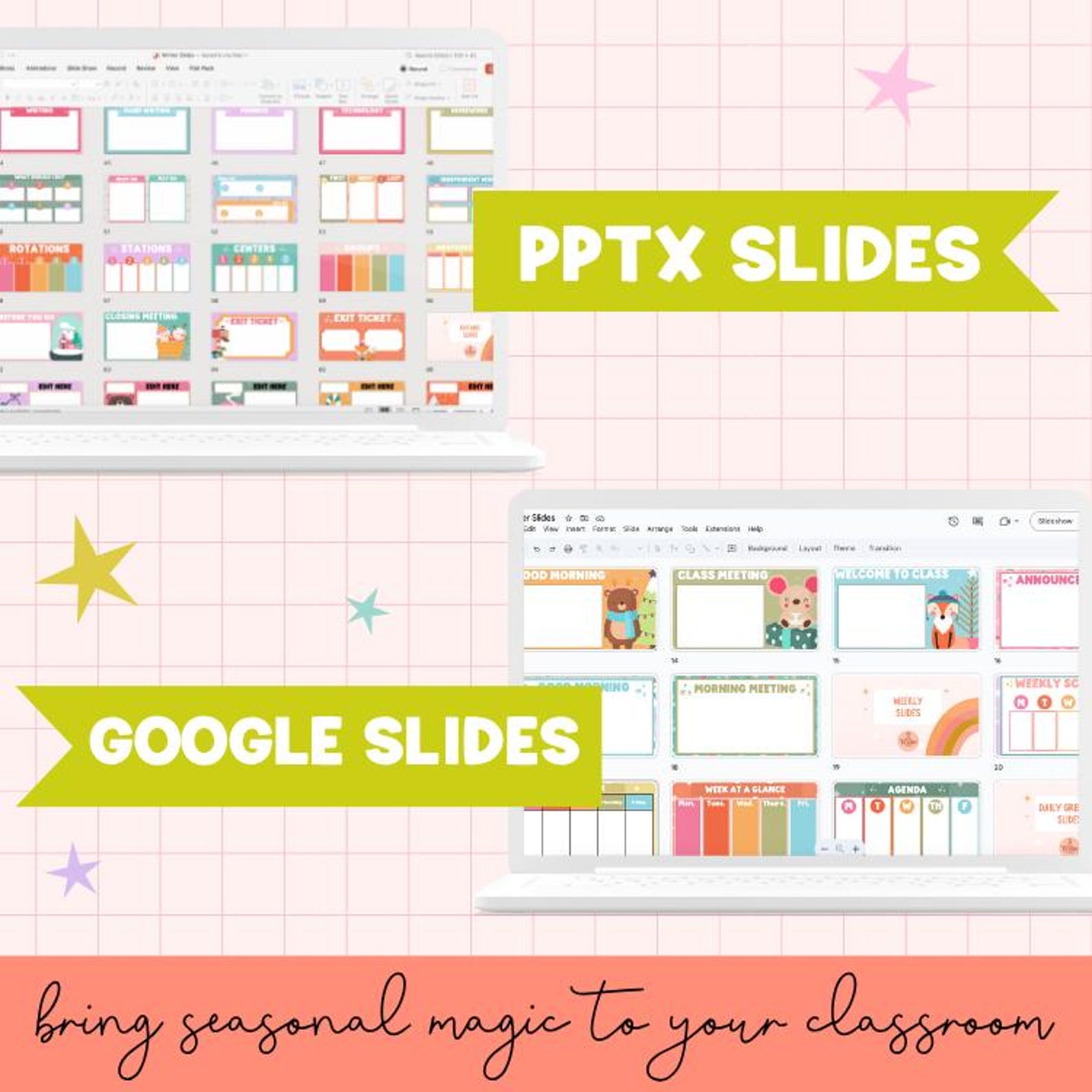 Spring Classroom Slides, Daily Slides, Editable Slide Template ...