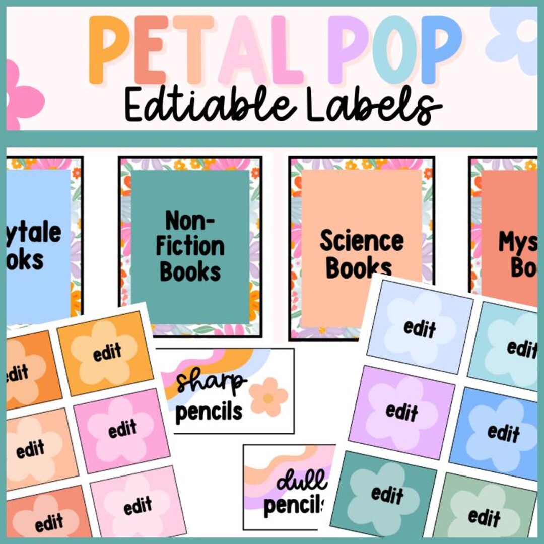 Editable Labels, Pastel Classroom, Floral Classroom, Bright Classroom ...