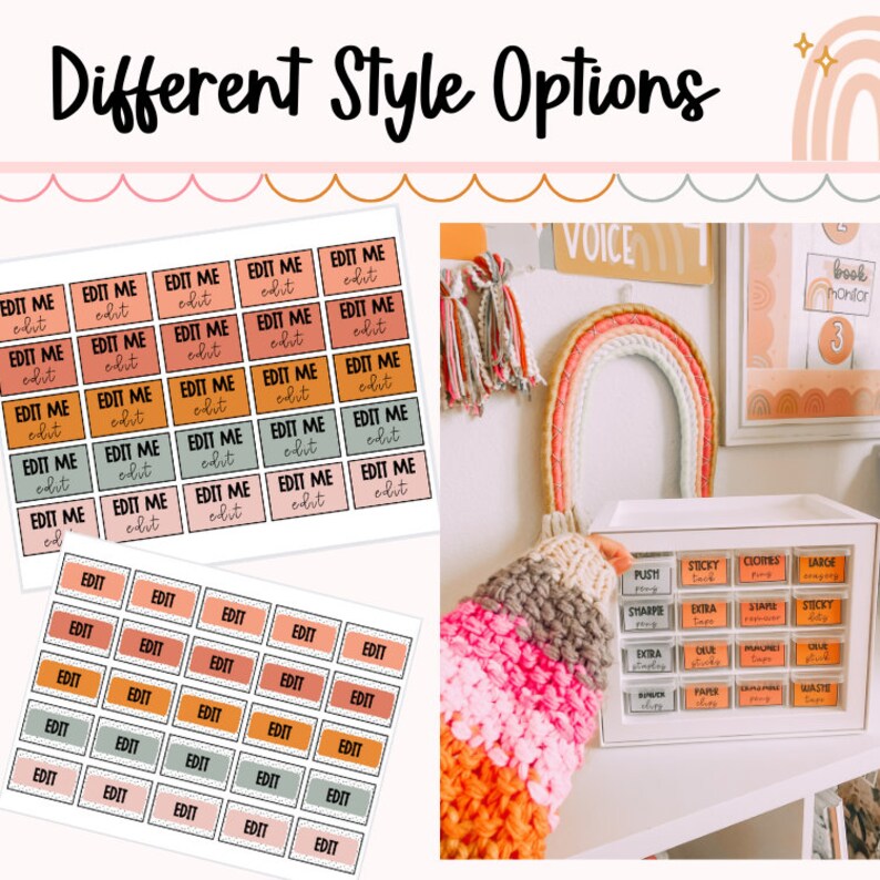Teacher Toolbox, Editable Labels, Toolbox Labels, Boho Rainbow ...