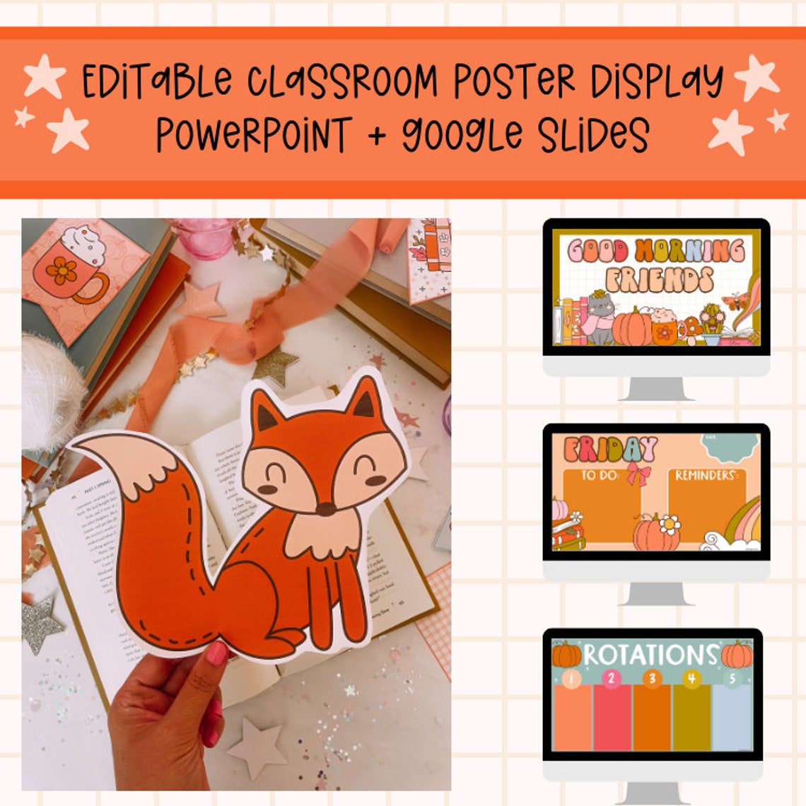 Fall Classroom Decor Bundle, Bulletin Board, Posters, Classroom Slides ...